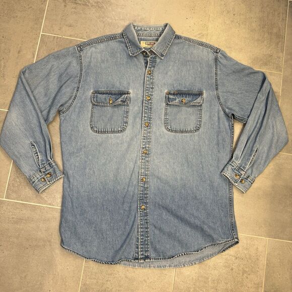 Big Mac | Shirts | Big Mac Mens Large Tall Denim Shirt Western Ranch ...